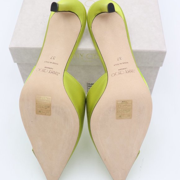 Jimmy Choo | Shoes | Nib Jimmy Choo Claria Neon Yellow Mules Slipon ...